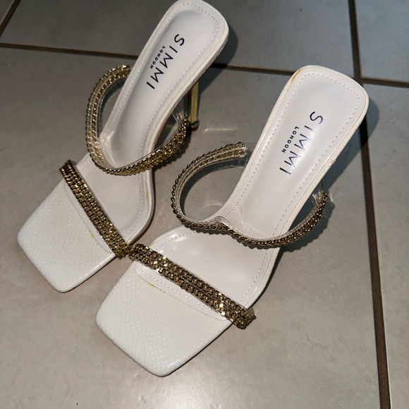 Simmi London | Shoes | Simmi London Whitegold Chain Stiletto High Heels | Poshmark